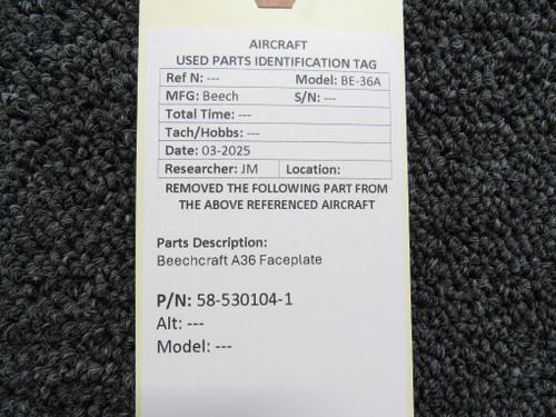 58-530104-1 Beechcraft A36 Faceplate Unit
