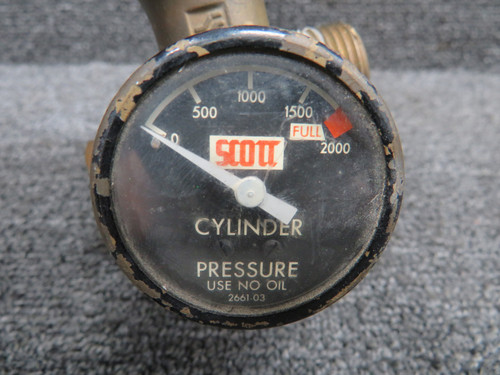 Scott Type M Oxygen Regulator Valve with Pressure Indicator For Sale