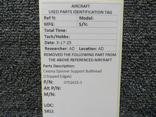 0752615-1 Cessna Spinner Support Bulkhead (Chipped Edges) For Sale