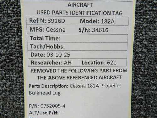 0752005-4 Cessna 182A Propeller Bulkhead Lug For Sale