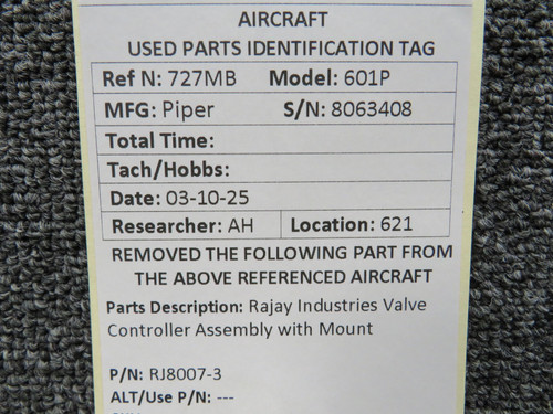 RJ8007-3 Rajay Industries Valve Controller Assembly with Mount For Sale