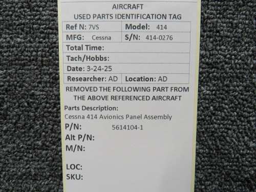 5614104-1 Cessna 414 Avionics Panel Assembly For Sale