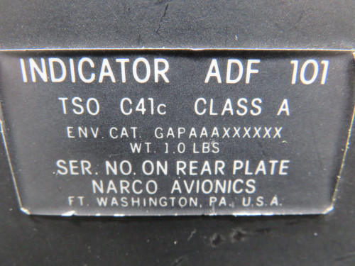 ADF-101 Narco Avionics ADF Indicator Unit