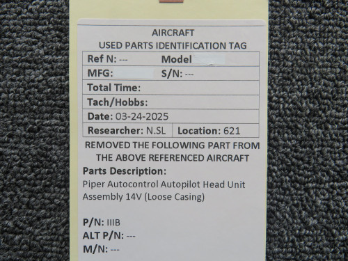 IIIB Piper Autocontrol Autopilot Head Assembly 14 Volts with Loose Casing