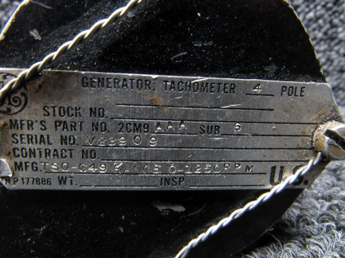 2CM9AAA General Electric 4 Pole Tachometer Generator For Sale