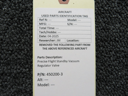 450200-3 Precise Flight Standby Vacuum Regulator Valve For Sale