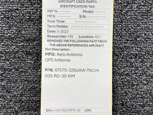 AT575-326UAW-TNCH-000-RG-30-NM Aero Antenna GPS Antenna For Sale