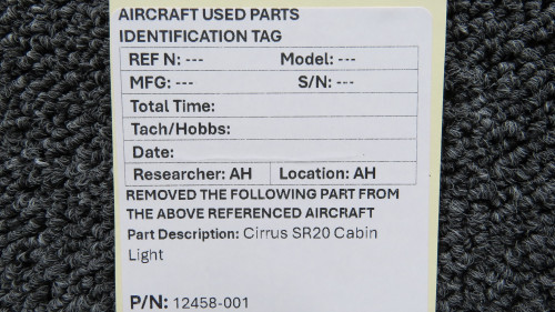 12458-001 Cirrus SR20 Cabin Light For Sale