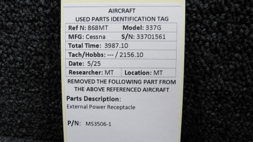 MS3506-1 Cessna 337G External Power Receptacle Unit