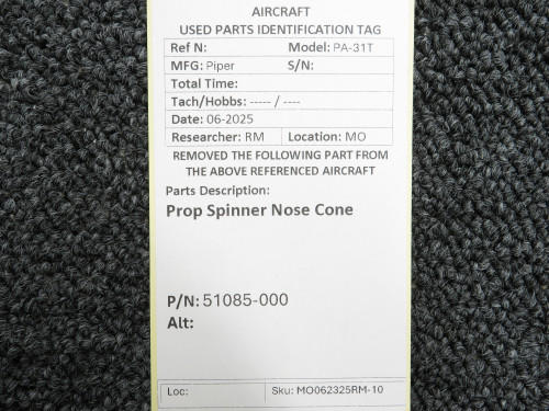 51085-000 Piper PA-31T Prop Spinner Nose Cone For Sale