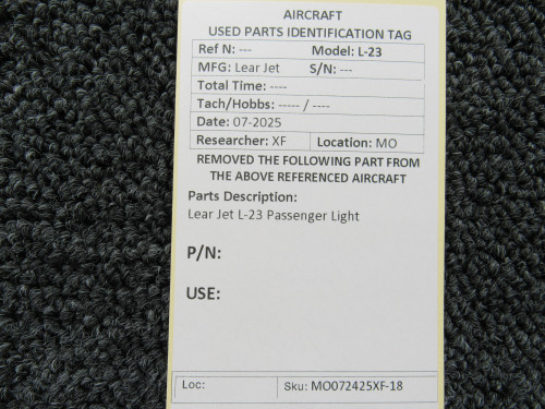 Lear Jet L-23 Passenger Light For Sale