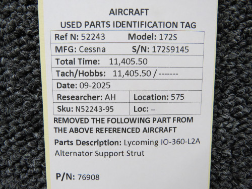 76908 Lycoming IO-360-L2A Alternator Support Strut for Sale