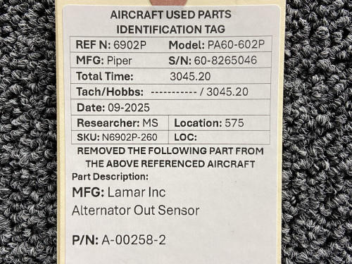 A-00258-2 Lamar Alternator Out Sensor for Sale