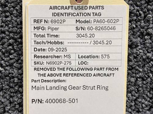 400068-501 Piper PA60-602P Aerostar Main Landing Gear Strut Ring for Sale