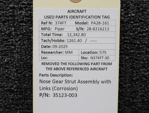 35123-003 Piper PA28-161 Nose Gear Strut with Links (Corrosion)