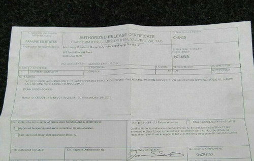 23048-006 Piper PA-31T Safran Starter Generator (OVERHAULED W/ 8130-3 ...