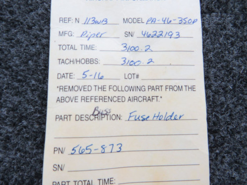 4164 (Alt: 565-873) Piper PA-46-350P Buss Fuse Block For Sale