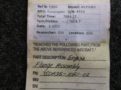 350A35-1081-02 Eurocopter AS350B3 Engine Flange Assembly For Sale