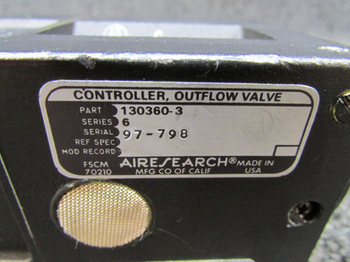 130360-3 Airesearch Outflow Controller Valve Assembly For Sale