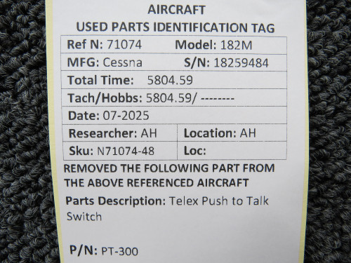 PT-300 Telex Push to Talk Switch For Sale