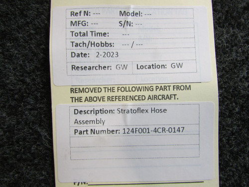 124F001-4CR-0147 Stratoflex Hose Assembly (1500 PSI) For Sale