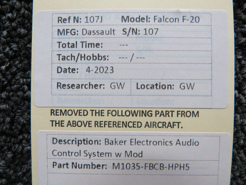 M1035-FBCB-HPH5 Baker Electronics Audio Control System has Mod For Sale