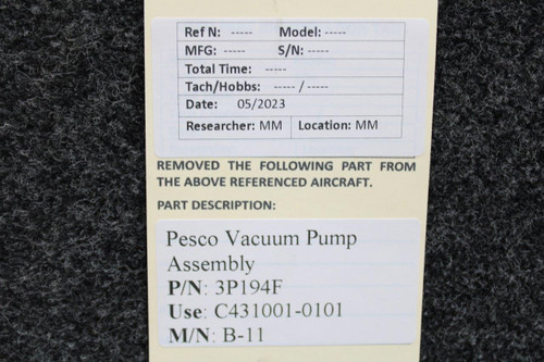 3P194F (Use: C431001-0101) B-11 Vacuum Pump Assembly by Pesco