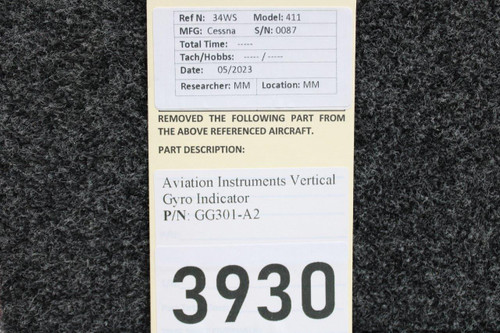 GG301-A2 Aviation Instruments Vertical Gyro Indicator