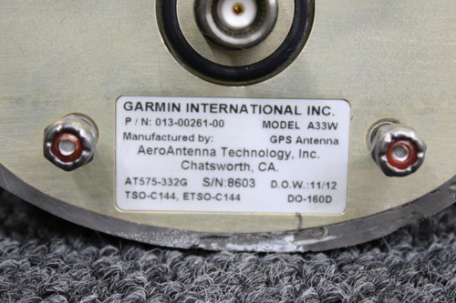 013-00261-00, AT575-332G AeroAntenna, Garmin A33W WAAS GPS Antenna