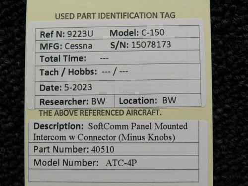 40510 SoftComm ATC-4P Panel Mounted Intercom w Connector Minus Knobs