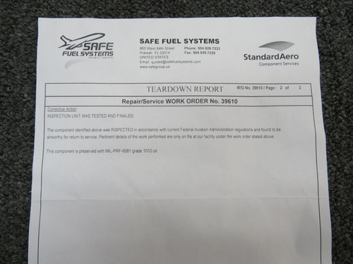 796050-1 Hamilton Sundstrand Fuel Distribution Valve With 8130-3 Inspected