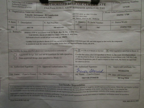 980-6020-001 Honeywell Cockpit Voice Recorder has 8130-3 (Inspected ...