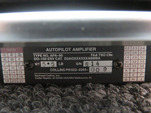 622-2263-009 Collins APA-80 Autopilot Amplifier Assembly With ...