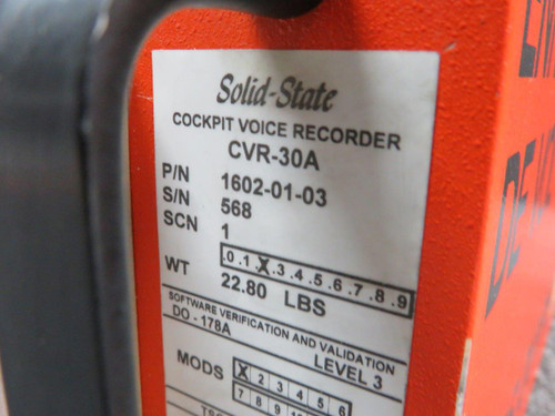 1602-01-03 Universal Avionics CVR-30A Cockpit Voice Recorder has ...