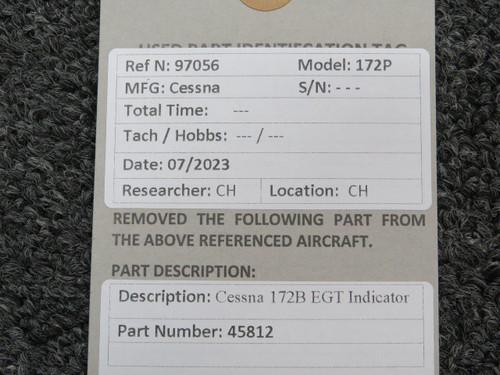 45812 Cessna Model 172P EGT Indicator Unit