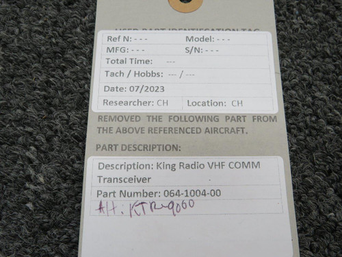 064-1004-00 King Radio KTR-9000 VHF Communication Transceiver Unit