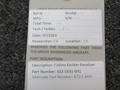 622-2631-001 Collins 671U-4AN Exciter Receiver For Sale