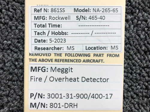 3001-31-900-400-17 Meggit 801-DRH Fire Overheat Detector Unit For Aircraft