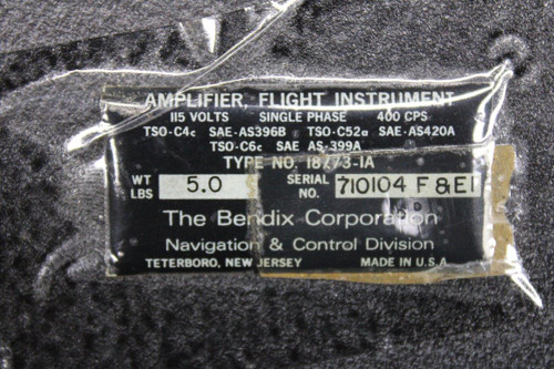 18773-1A Bendix 115 Volts Flight Instrument Amplifier