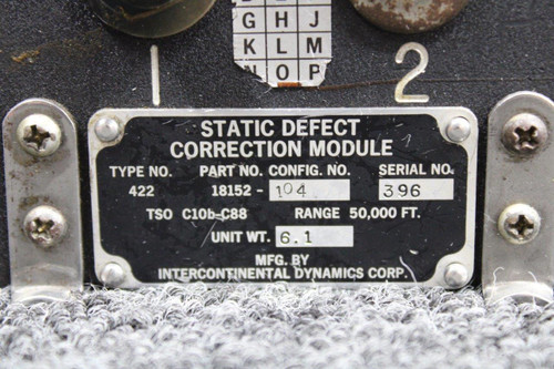 18152-104 Intercontinental Dynamics Type 422 Static Defect Correction ...