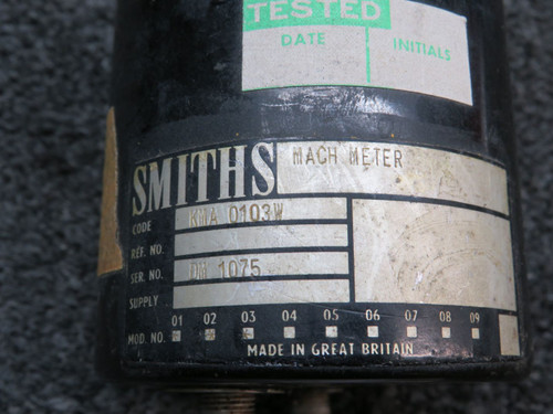KMA-0103W Smiths Machmeter Aircraft Panel Indicator