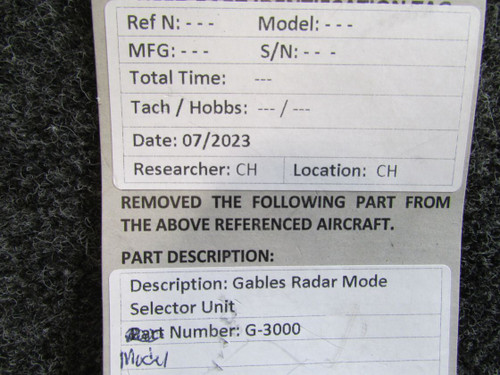 Gables G-3000 Radar Mode Selector Unit For Sale