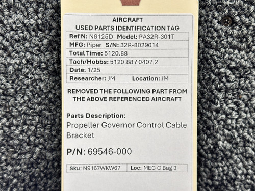 69546-000 Piper PA28-235 Propeller Governor Control Cable Bracket For Sale