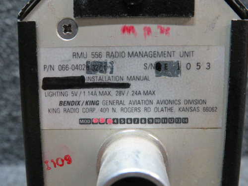 066-04028-0201 Bendix King RMU-556 Radio Management Unit has Mods, Volts: 28