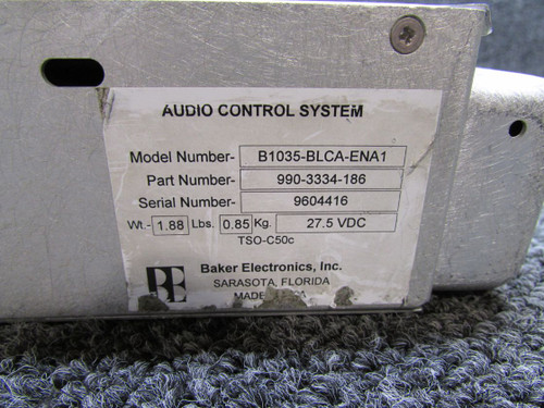 990-3334-186 Baker B1035-BLCA-ENA1 Audio Control System, 28 Volts