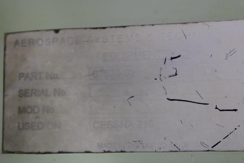 07620-01 Cessna T210M Aerospace Systems TKS System Bracket