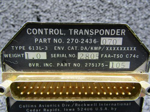 275175-105 Alternative Part Number 270-2436-070 BVR Aircraft ...