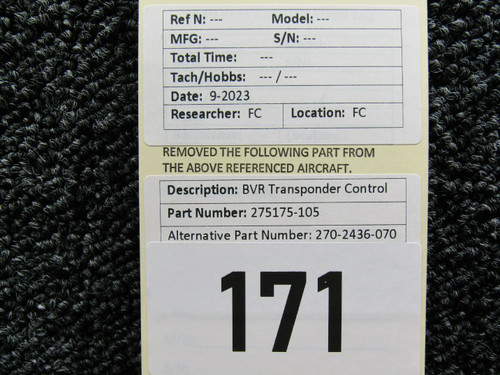 275175-105 Alternative Part Number 270-2436-070 BVR Aircraft ...