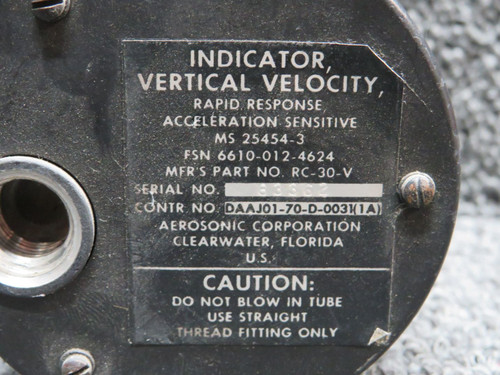 RC-30-V Aerosonic Parts Rapid Response Vertical Velocity Indicator For Sale
