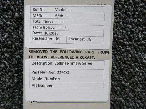 334C-3 Mount Part Number 522-1226-00 Collins Primary Servo Assembly
